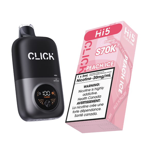 Hi5 CLICK S70K STARTER KIT - Peach Ice – Vape Corner E-Cig Shop
